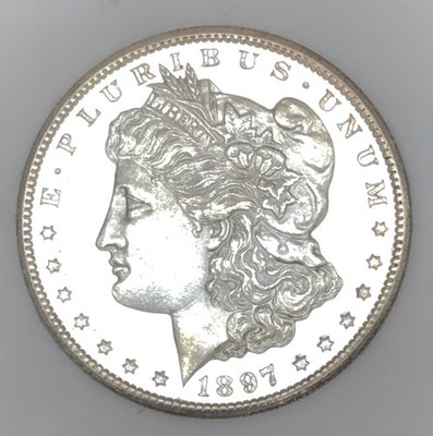 1897 S MORGAN DOLLAR! MS+++! PROOF LIKE! TOUGH S MINT! NICE CAMEO! NR # ...