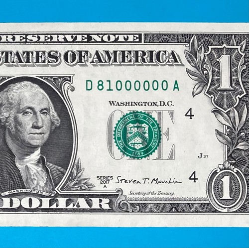 D 81000000 A : 81 MILLION Note $1 One Dollar Bill Serial Number (81) | eBay