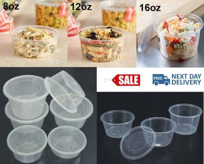 Takeaway Containers with Lids Clear Round Plastic Food Containers ...