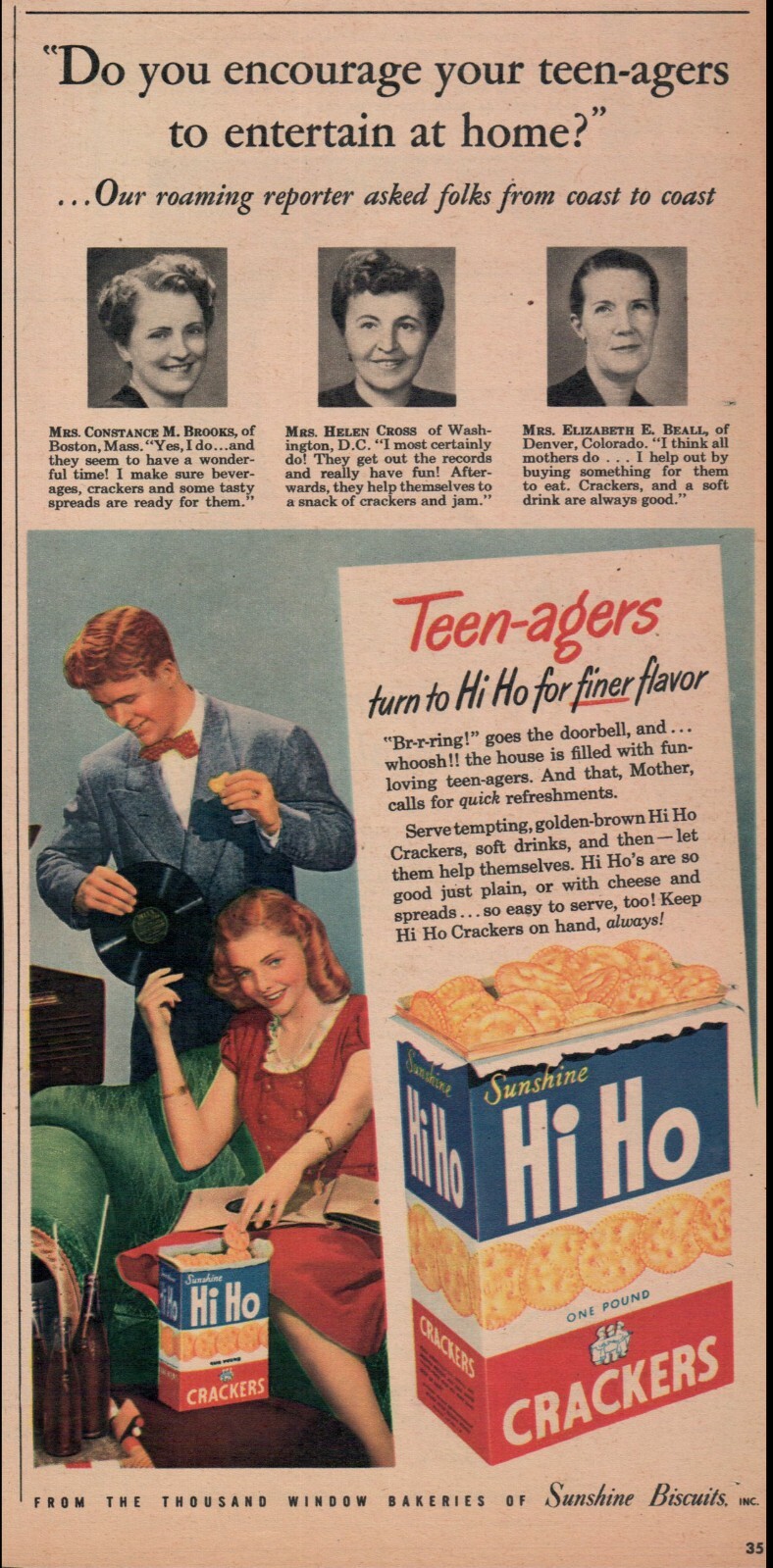 1950's HI-HO Crackers Sunshine Biscuit Company Colorful Magazine ad ...