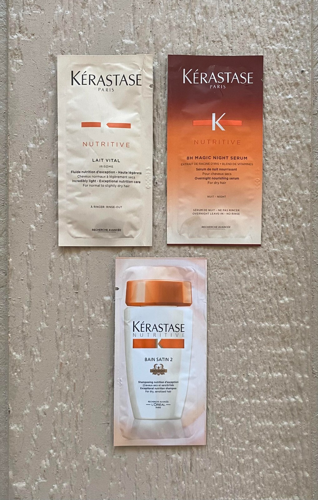 Kerastase Nutritive Lait Vital 8H Magic Night Serum Bain Satin Samples ...