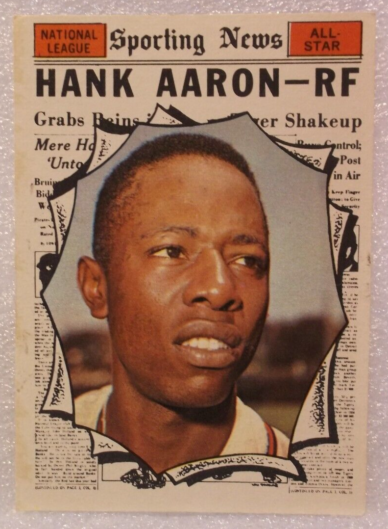 Collectible 1961 Topps Hank Aaron "NL Sporting News All-Star" Trading ...