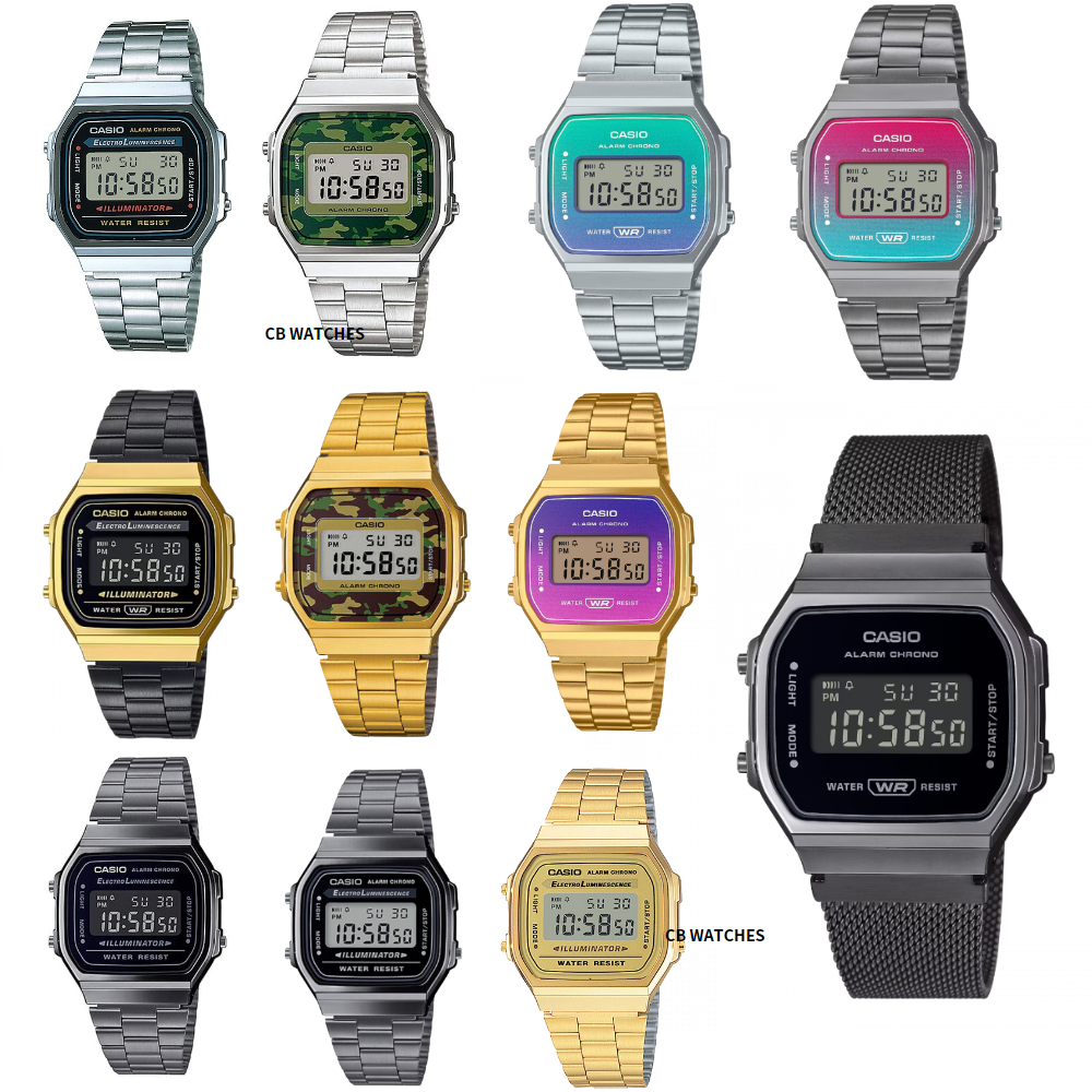Casio Vintage Retro Classic Unisex Digital Steel A168WA A168EWGB A168WG ...
