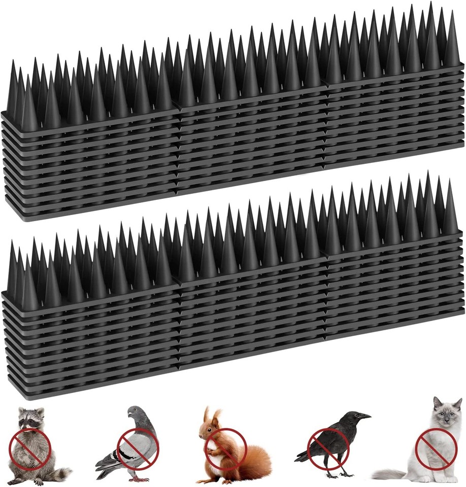 Cat Bird Repellent Spikes Outdoor Fence Security Plastic Deterrent ...