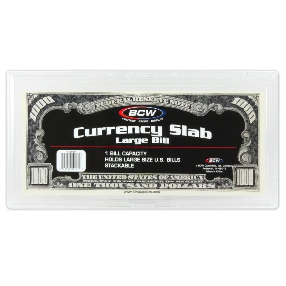 Banknote Snaplock UNC Currency Protector BCW Holder Large US Size 1 ...