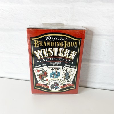 Branding Iron Western Playing Cards 1995 NOS Linen Finish Vintage Rodeo ...