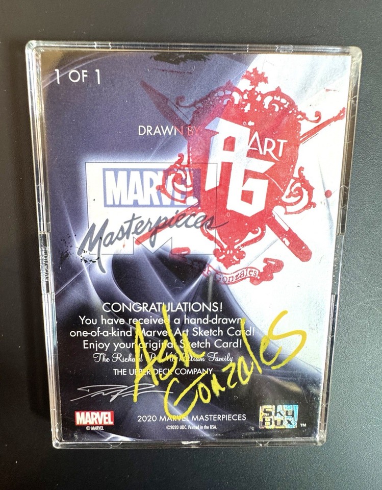 2020 MARVEL MASTERPIECES WOLVERINE SKETCH ARTIST ASH GONZALES AUTO ...