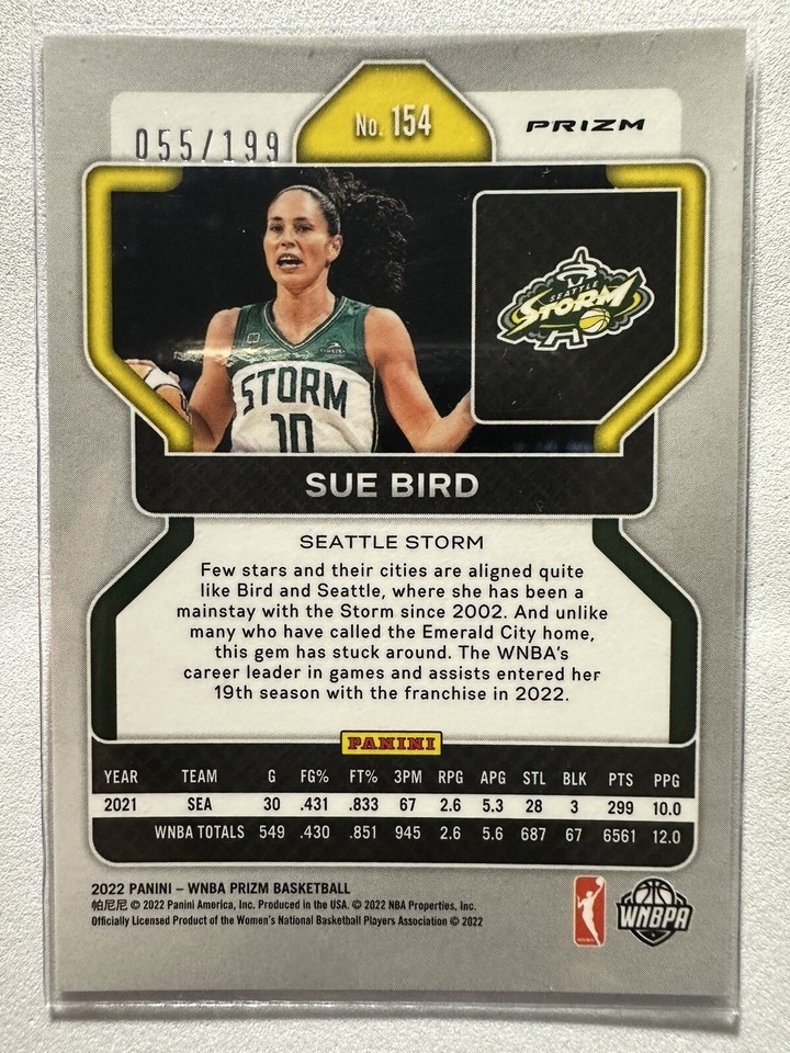 2022 Panini WNBA Prizm - Sue Bird - RED /199 - #154 | eBay