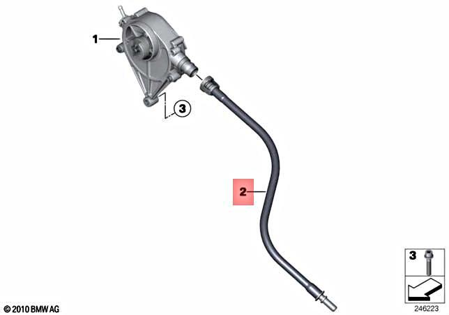 Genuine BMW F25 F26 Power Brake Unit Depression Vacuum Pipe OEM ...