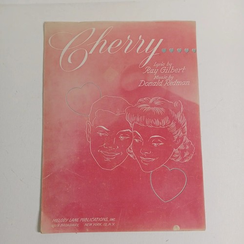 1944 Cherry Ray Gilbert Donald Redman Red Hearts Valentine's Vintage ...