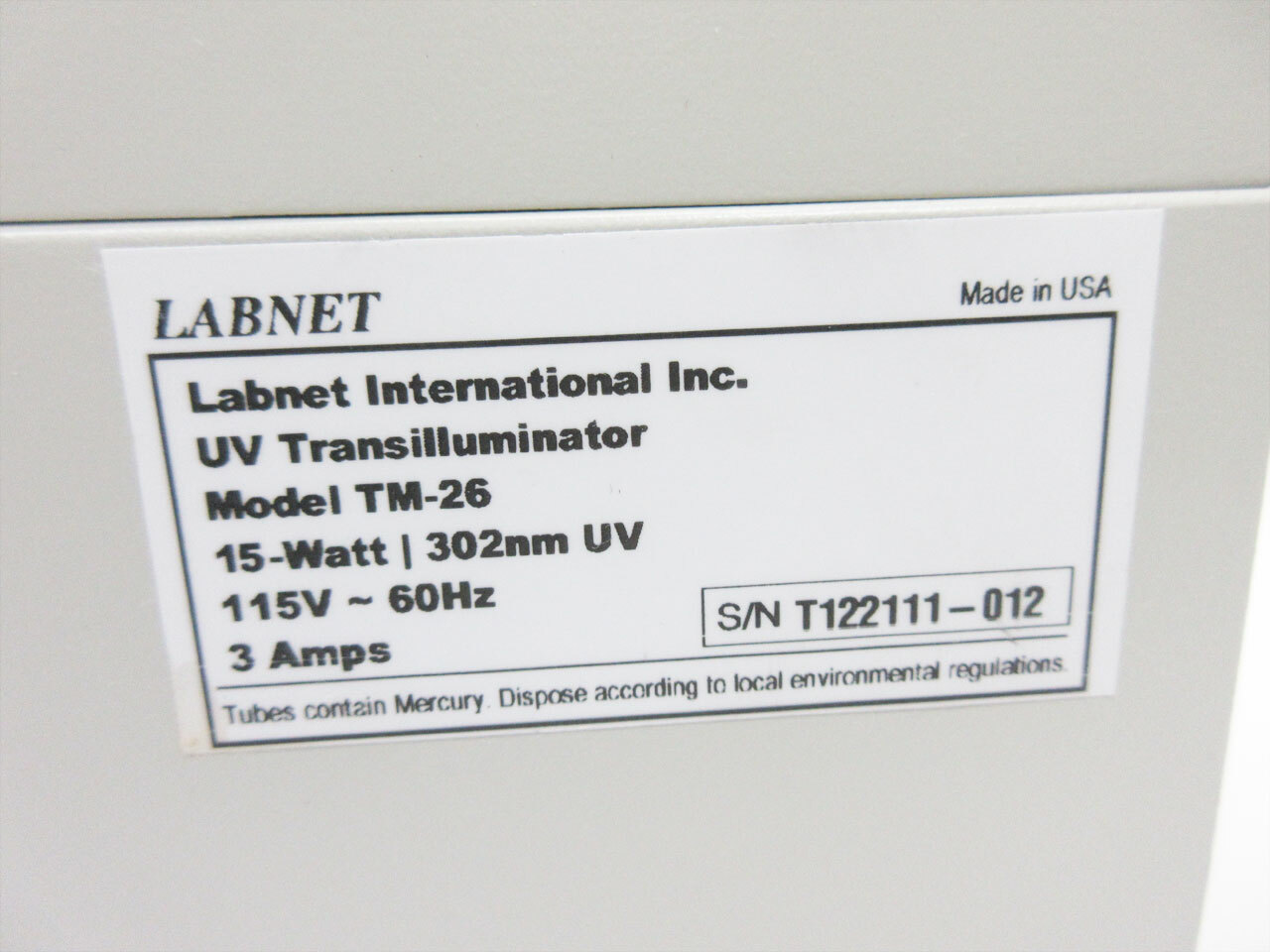 Labnet Tm-26 Dyna Light Dual Intensity UV Transilluminator TM for sale ...