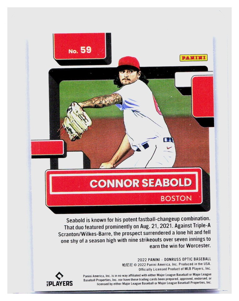Connor Seabold 2022 Donruss Optic Baseball - #59 - Boston Red Sox | eBay