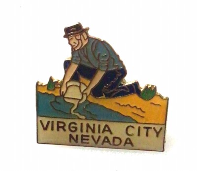 Vintage Virginia City Nevada Gold Panning Miner Pin L1 | eBay