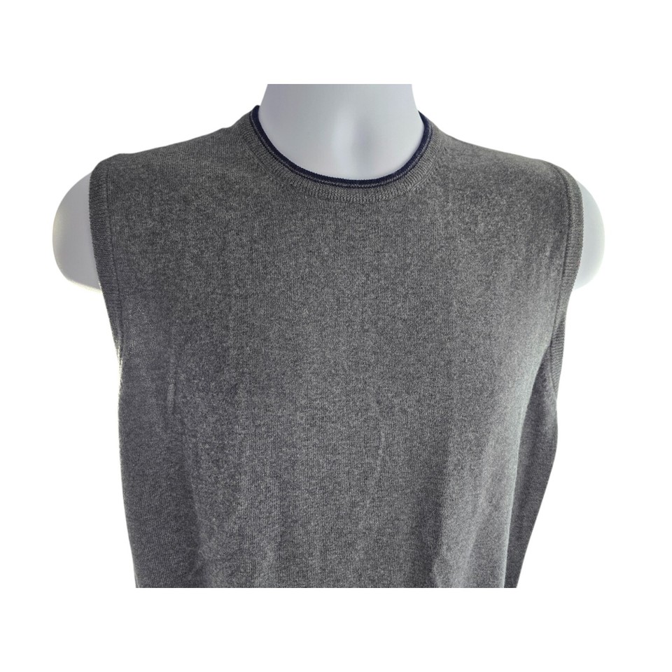 Country Club Men's Virgin Wool Vest Sweater 48 S Italy Gray $350 | eBay