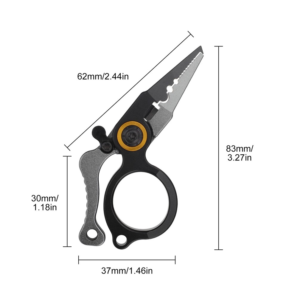 Mini Fishing Pliers Scissors Line Cutter Fishing Hook Remover Black ...