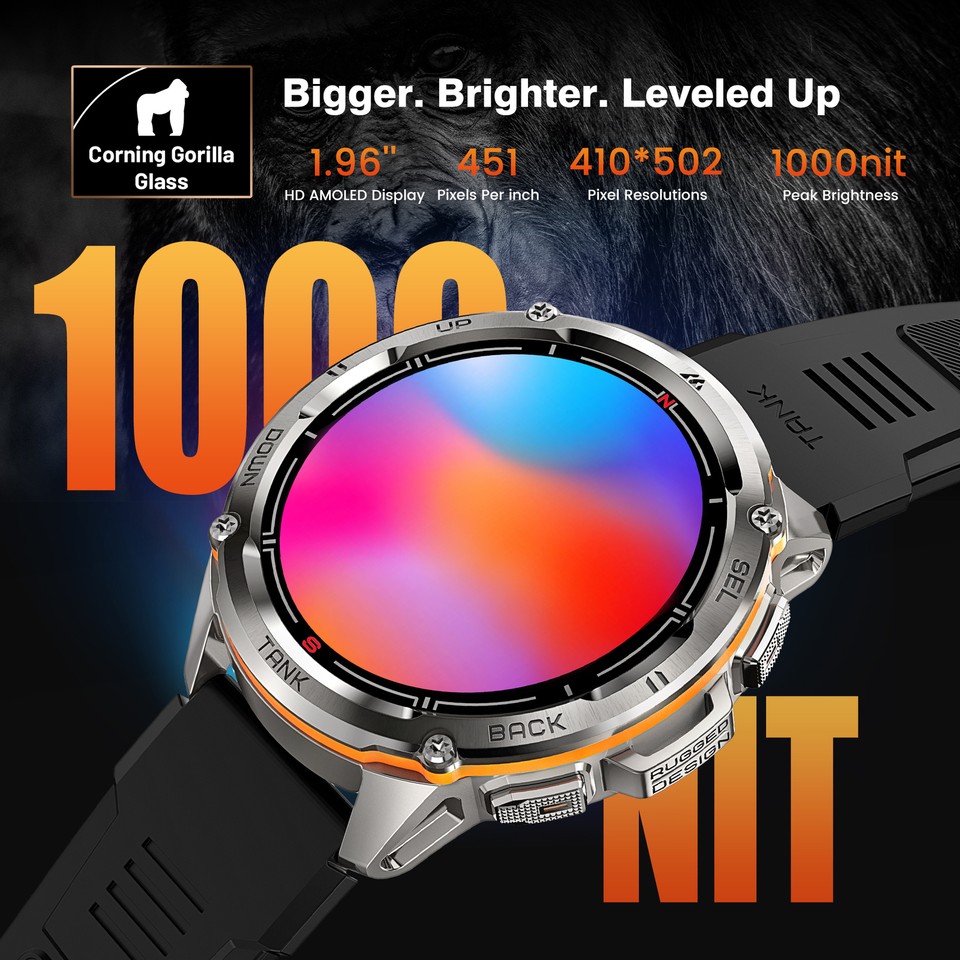 KOSPET TANK T3 ULTRA Smartwatch Men Smartwatch GPS Smart Watch for ...