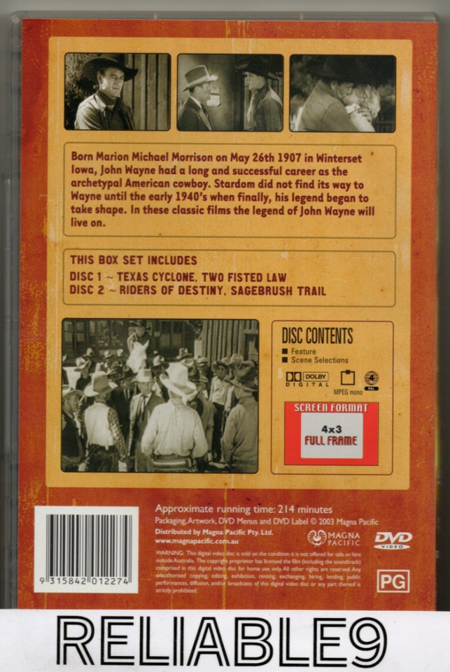 John Wayne Texas cyclone+2 fisted law+Riders of destiny+Sagebrush trail ...