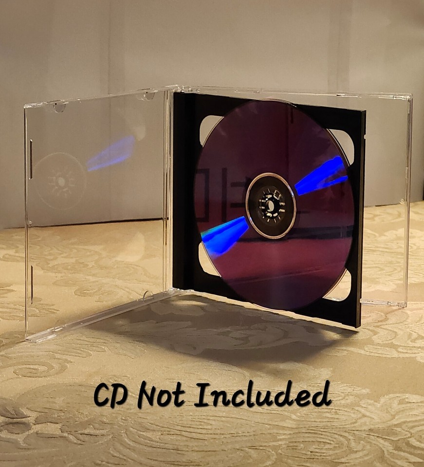20 Double CD Jewel Cases Black With Clear Covers On Both Sides To Hold ...