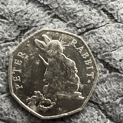 2018 Peter Rabbit carrot rare 50p coin circulated but very clean and ...