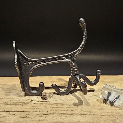 Antique Vintage Style BLACK Cast Iron Hook Rotating Spinning Coat Hanger | eBay