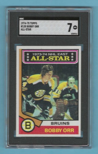1974-75 Topps 130 Bobby Orr Boston Bruins! All-Star! SGC 7 NM! 21 SGC ...
