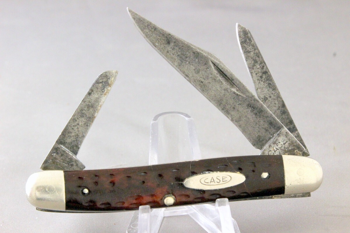 CASE XX (1940-1964) 6347 Stockman Pattern, Red Bone Handles, Well Used ...