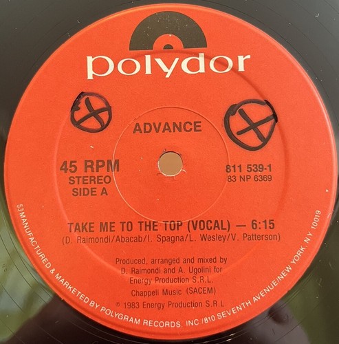 Advance Take Me To The Top 12” Single Polydor 811 539-1 Disco Funk ...