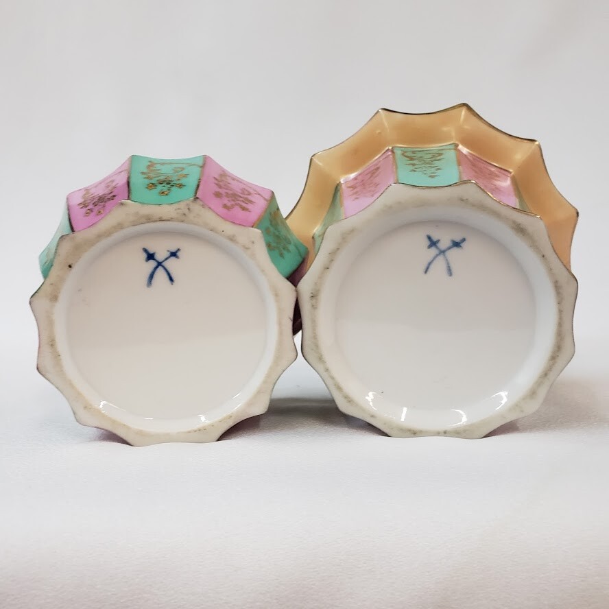 Meissen Dresser Set Perfume Bottle Carousel Look Covered Jewelry Box ...