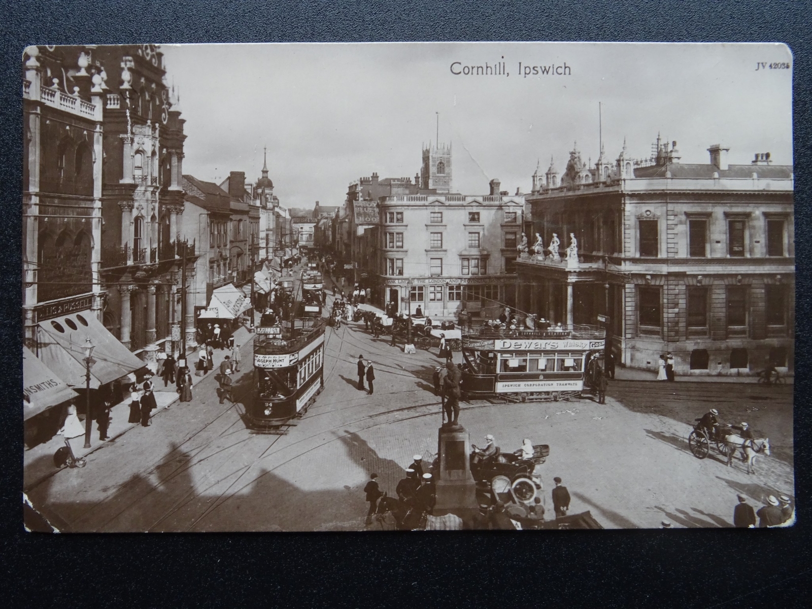 IPSWICH Cornhill shows Whitton & Derby Rd Tram, Animated Scene c1904 RP ...