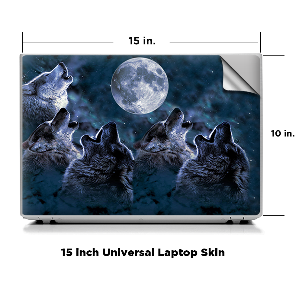 Universal Laptop Skins wrap for 15" - Howling Wolves at Moon | eBay