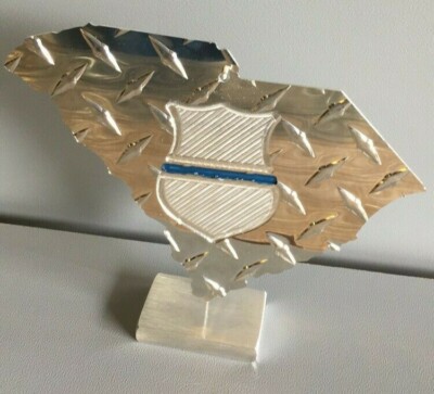 Police Badge Engraved Metal Sign 9" x 6.75" Customizable State Law ...