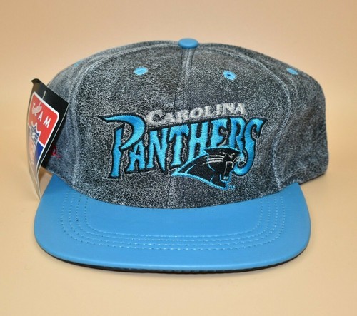 Carolina Panthers NFL Team Vintage 90's Modern Brand Leather Snapback ...