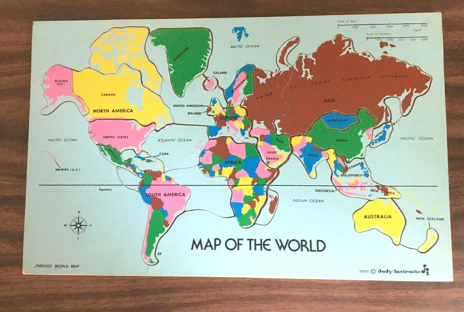 JUDY INSTRUCTO WORLD MAP PUZZLE 1981 VERY RARE ALL PIECES INCLUDED | eBay