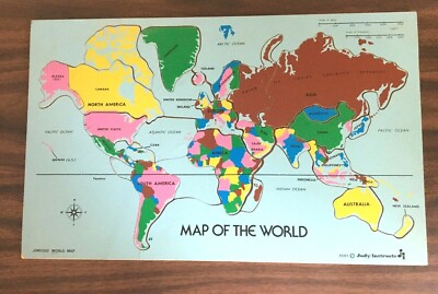 JUDY INSTRUCTO WORLD MAP PUZZLE 1981 VERY RARE ALL PIECES INCLUDED | eBay