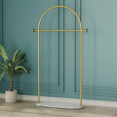 Gold Clothing Rack, Modern Clothes Rack with Marble Base, Heavy-duty ...