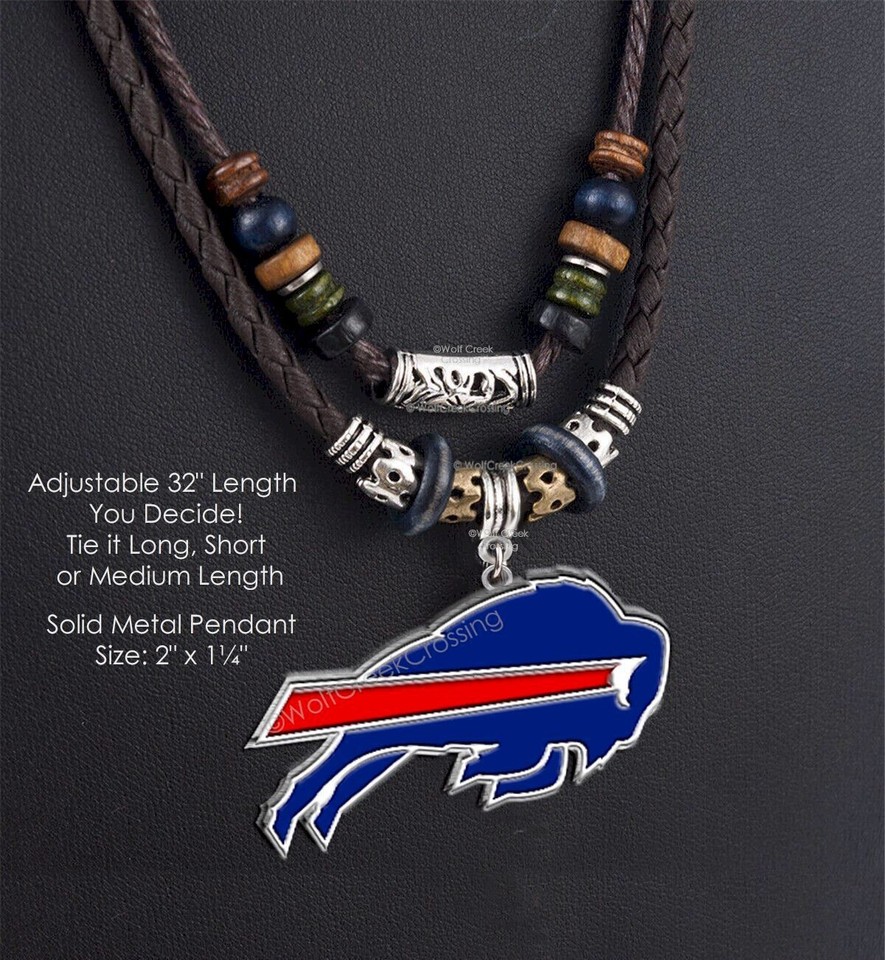 LARGE BUFFALO BILLS NECKLACE Stainless-Steel Chain NFL Football Metal ...