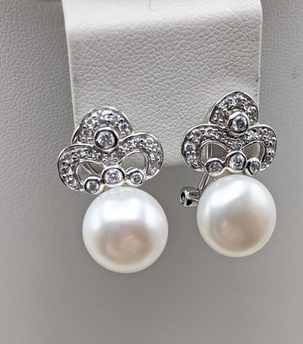 Felicia Designs FD Sterling Faux Rhinestone Pearl Pierced Earrings | eBay