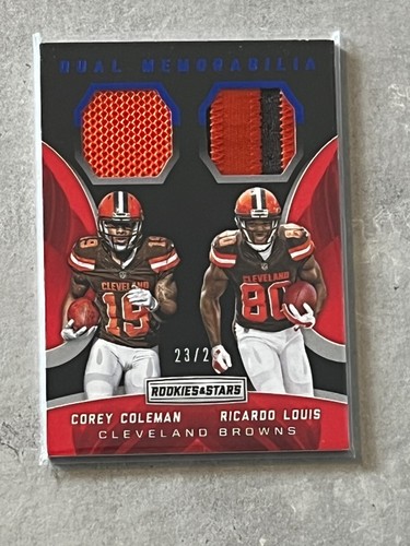 2016 Rookies & Stars Corey Coleman Ricardo Louis SP Blue PW Dual Patch ...