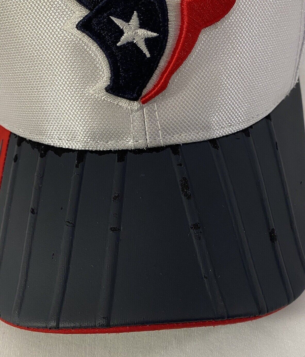 Houston Texans Cap/Hat. NFL Equipment/Reebok. White w Navy Rubber Bill ...
