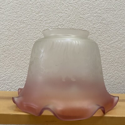 Rare CVV Vianne France Bell Shaped Art Nouveau Style Pink Etch Glass ...