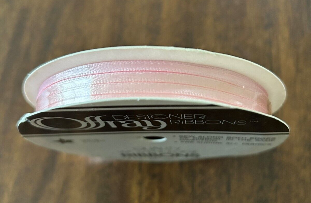 Ribbon Offray Double Face Satin 1/8" Wide Lt Pink 30 Yards Polyester ...