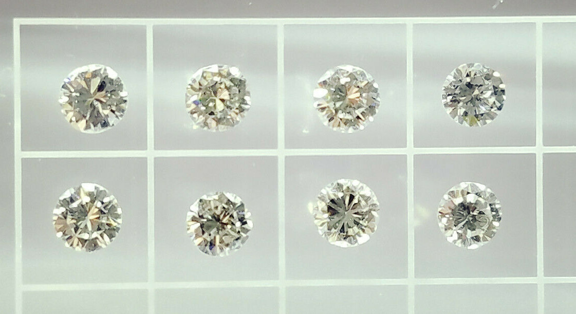 (8) 0.92ctw 3.10mm Loose Round Cut Diamond Parcel Lot Si2-Si1 No Carbon ...