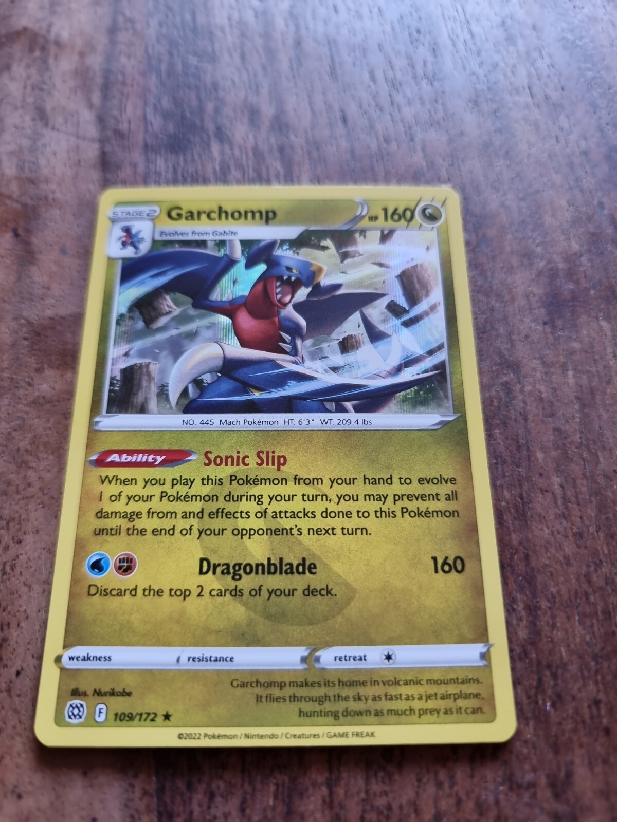 Pokémon TCG Garchomp Sword & Shield: Brilliant Stars 109/172 Holo Rare ...