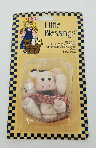 Little Blessings Suzi 1994 Handmade Clay Figurine Cow NIP BLB01D | eBay