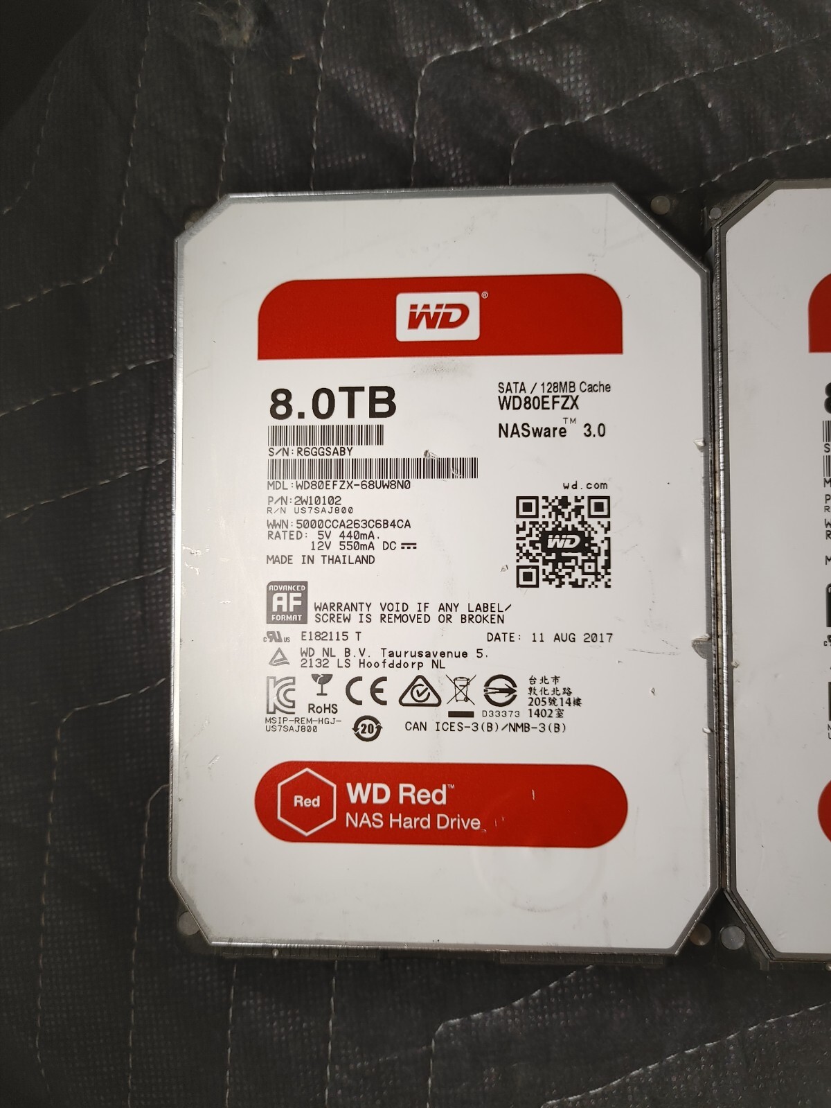 (Lot of 2) WD RED 8TB NAS HDD WD80EFZX-68UW8N0 HHD FOR PART 13% HEALTH ...