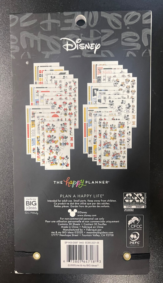 New Disney 582 Piece Mickey & Friends Happy Planner 30 Sticker Sheets ...