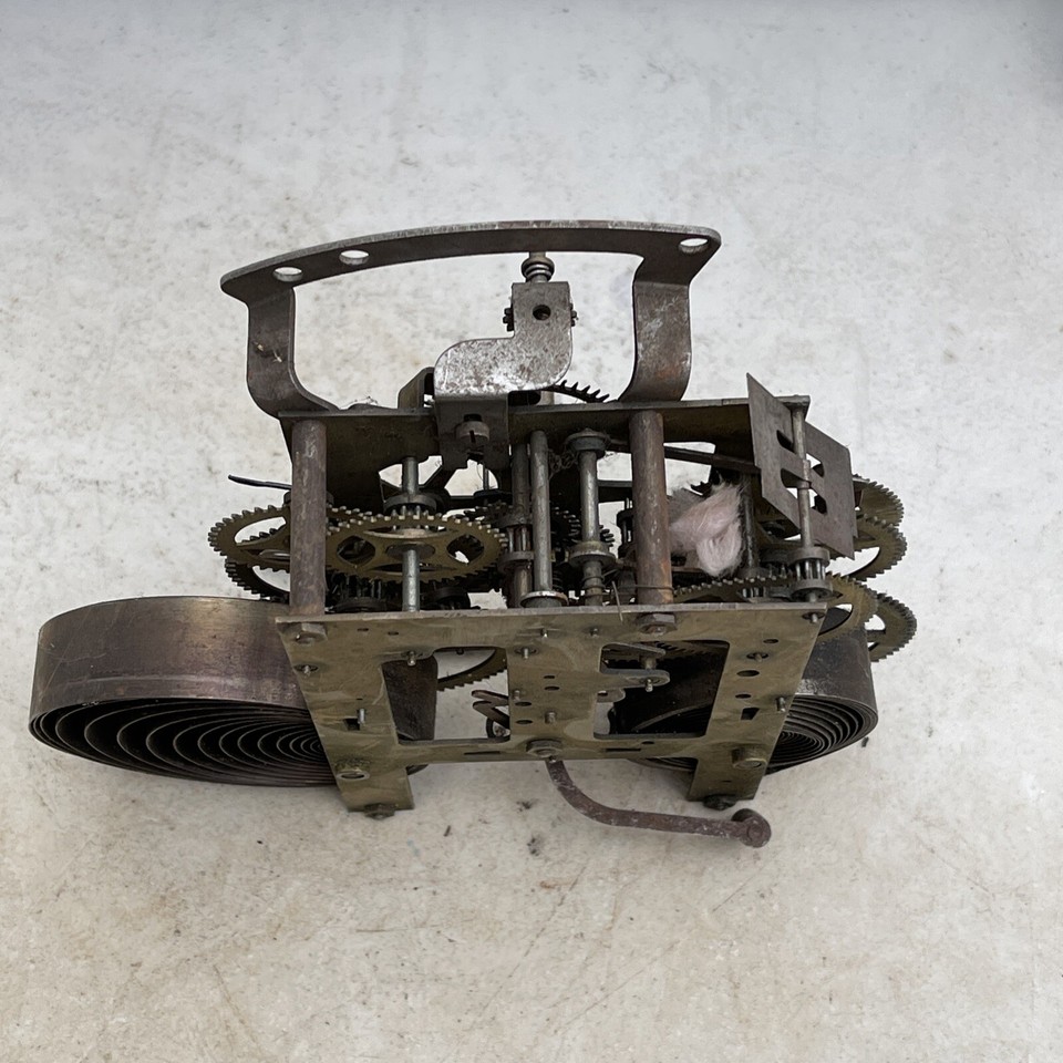 Antique E. Ingraham Brass #27 Shelf Mantle Clock Movement PARTS REPAIR ...