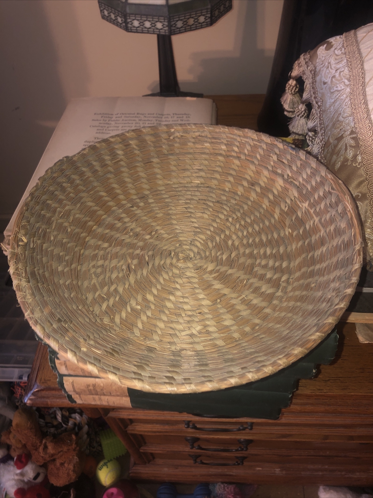 Vintage Native American Indian Mohawk Sweetgrass Basket, Elisha Camp ...