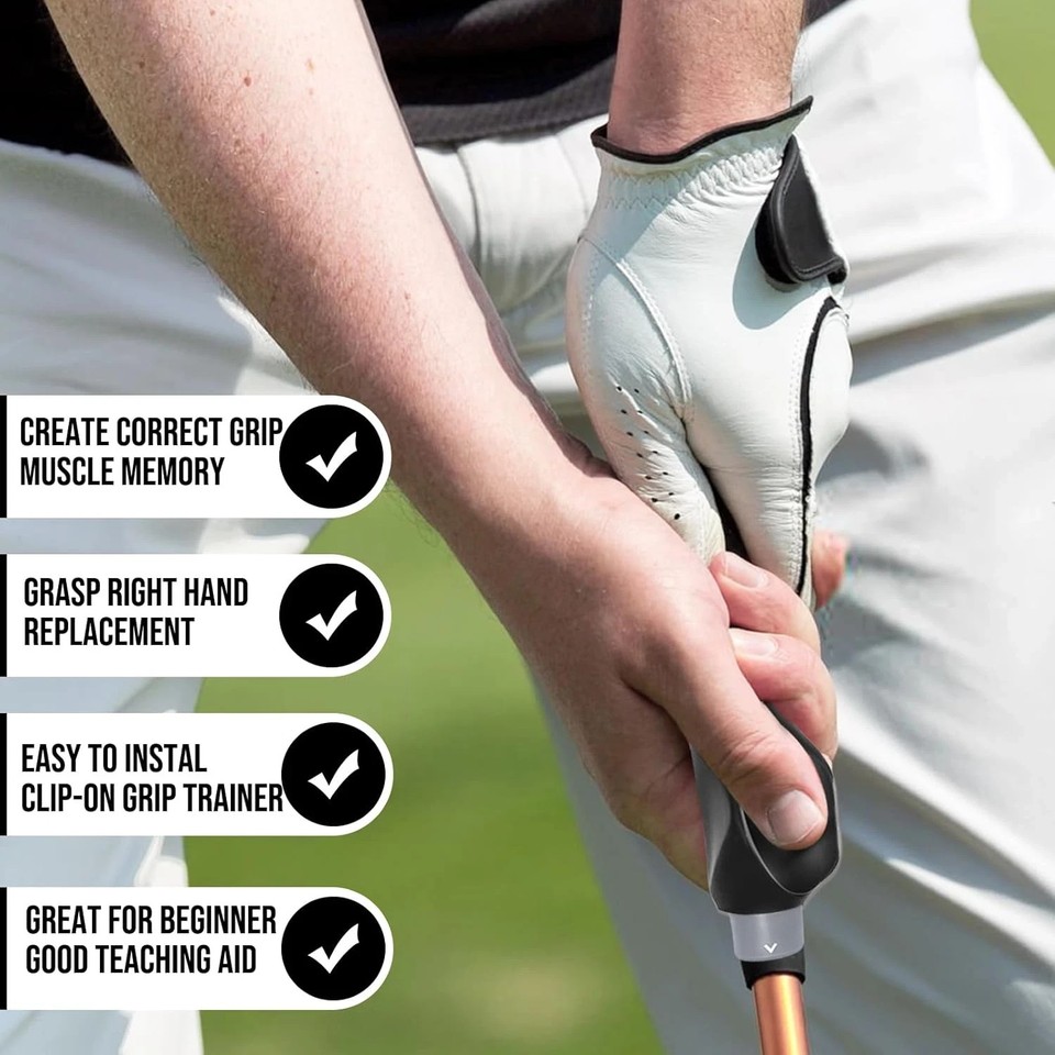 Clip-On Golf Grip Trainer, Golf Swing Training Aid for Improving Proper ...