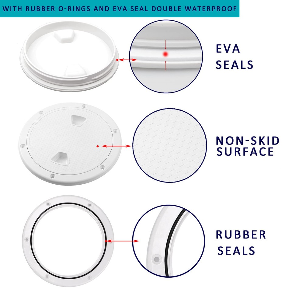 6 White Circular Inspection Hatch Marine Access Port Hatch Cover,boat ...